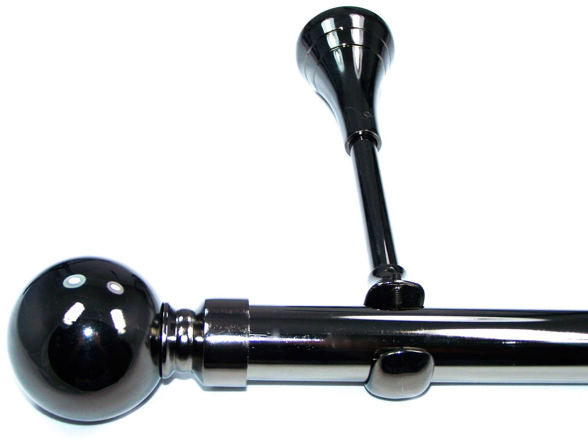 28mm Graphite Black Eyelet Designer Extra Deep Pole Ball Finials