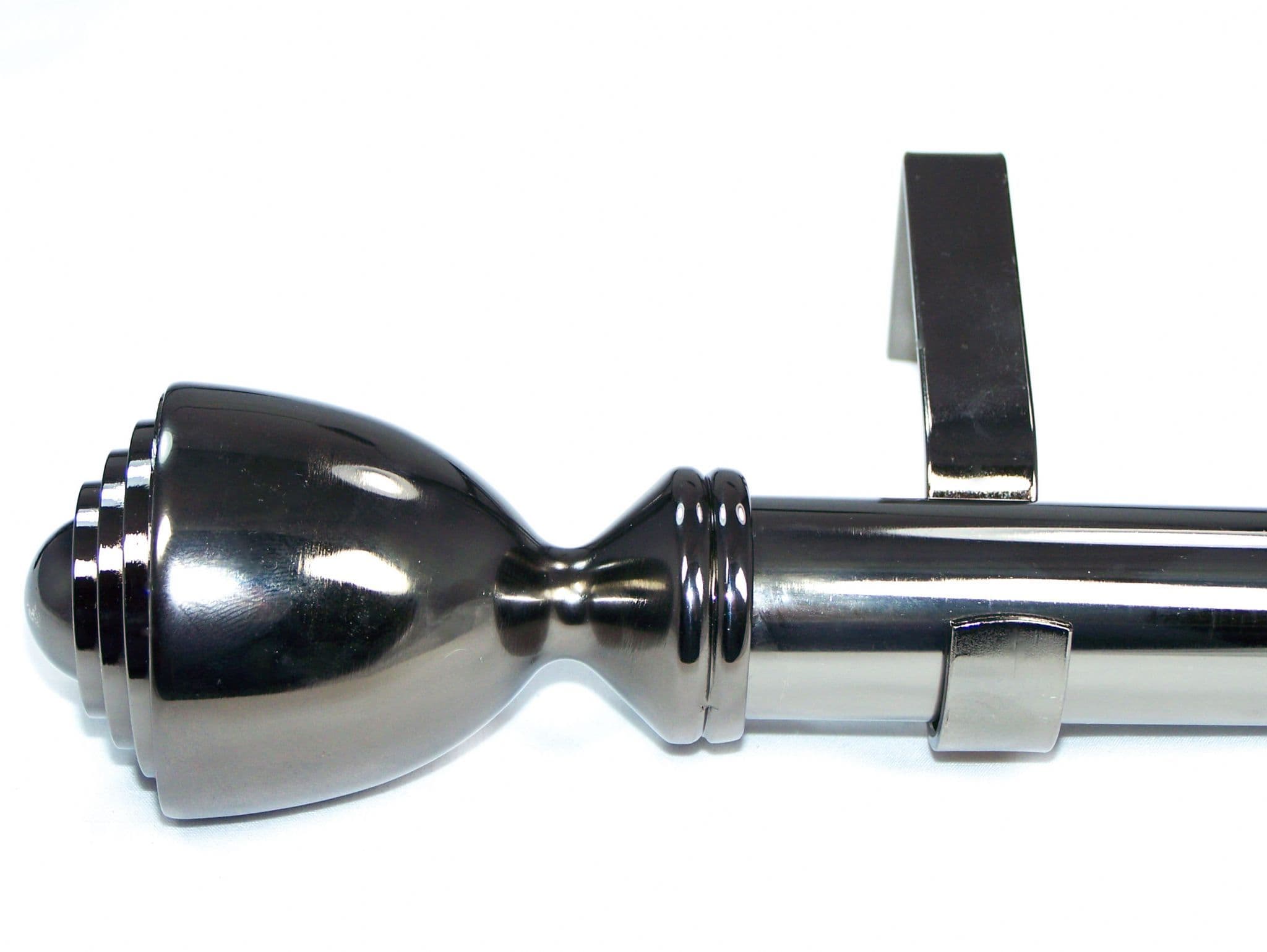 28mm Graphite Black Nickel Eyelet Curtain Pole Trophy Finials