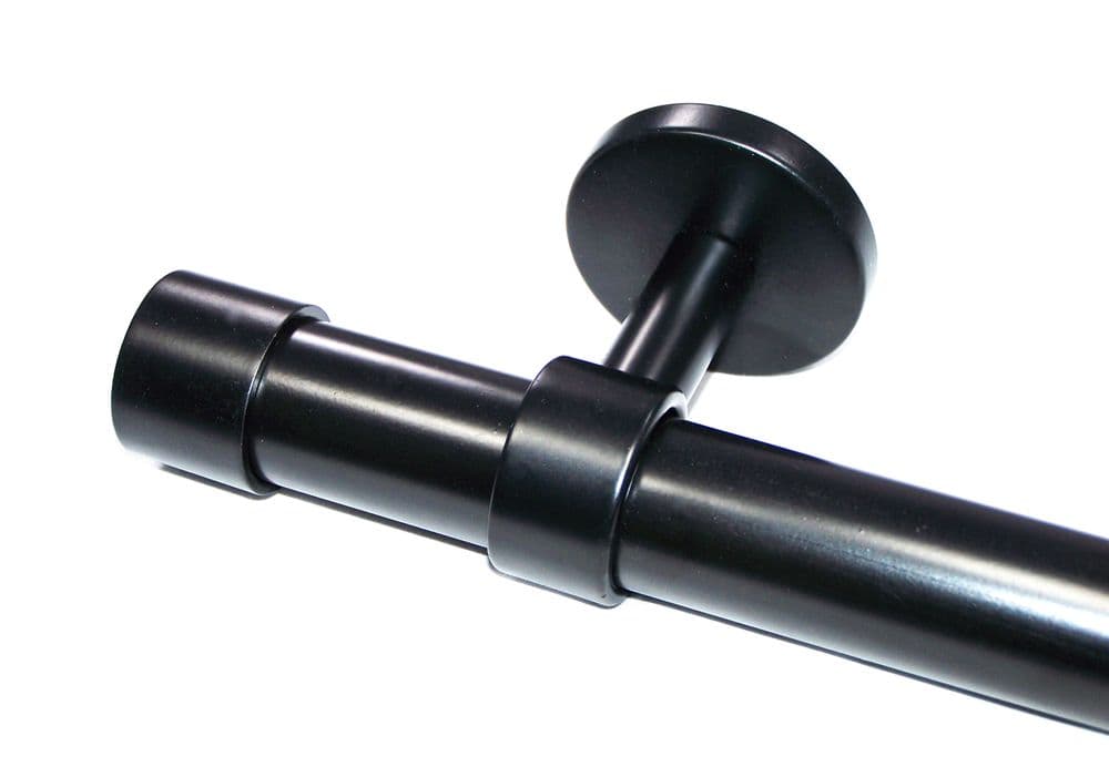28mm Matt Black Eyelet Ceiling Bay Window System End Cap Finials 2 4m ...