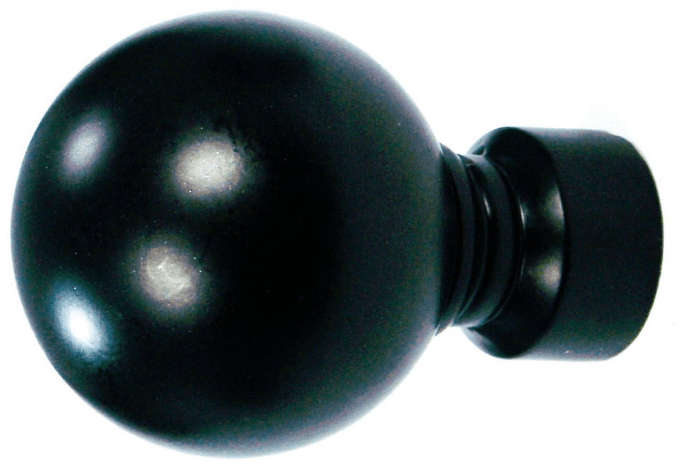 28mm Matt Black Metal Solid Ball Curtain Pole Finials