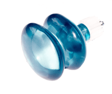 28mm Blue Acrylic Ribbed Ball Curtain Pole Finials