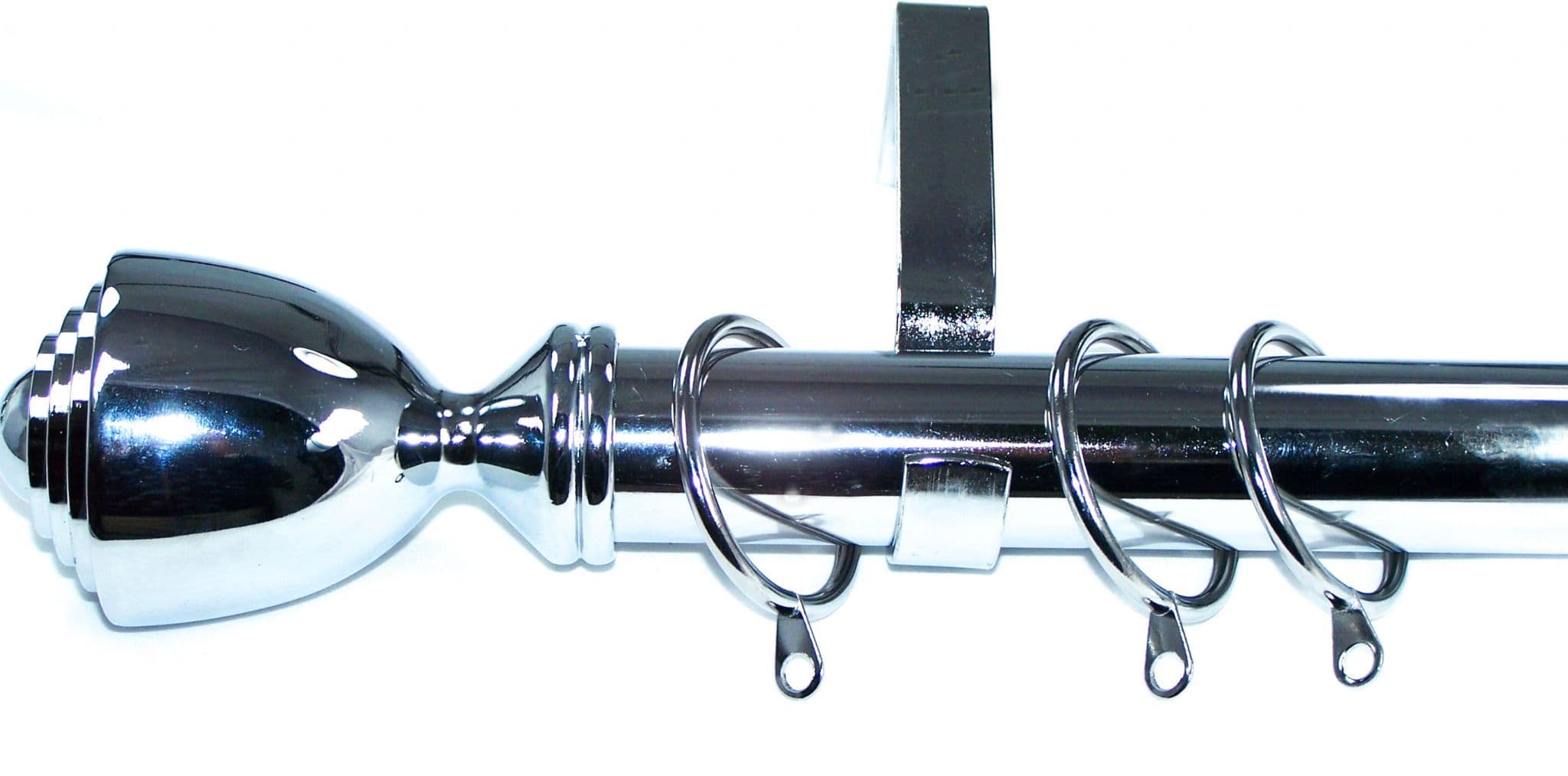 28mm Polished Chrome Curtain Pole Trophy Finials 1 8m 3 6m