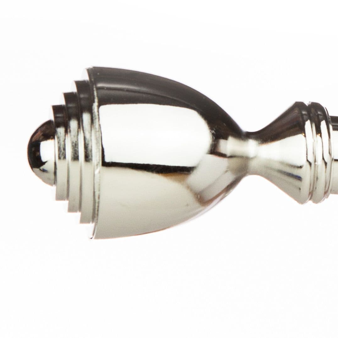 28mm Polished Chrome Curtain Pole Trophy Finials 1 8m 3 6m