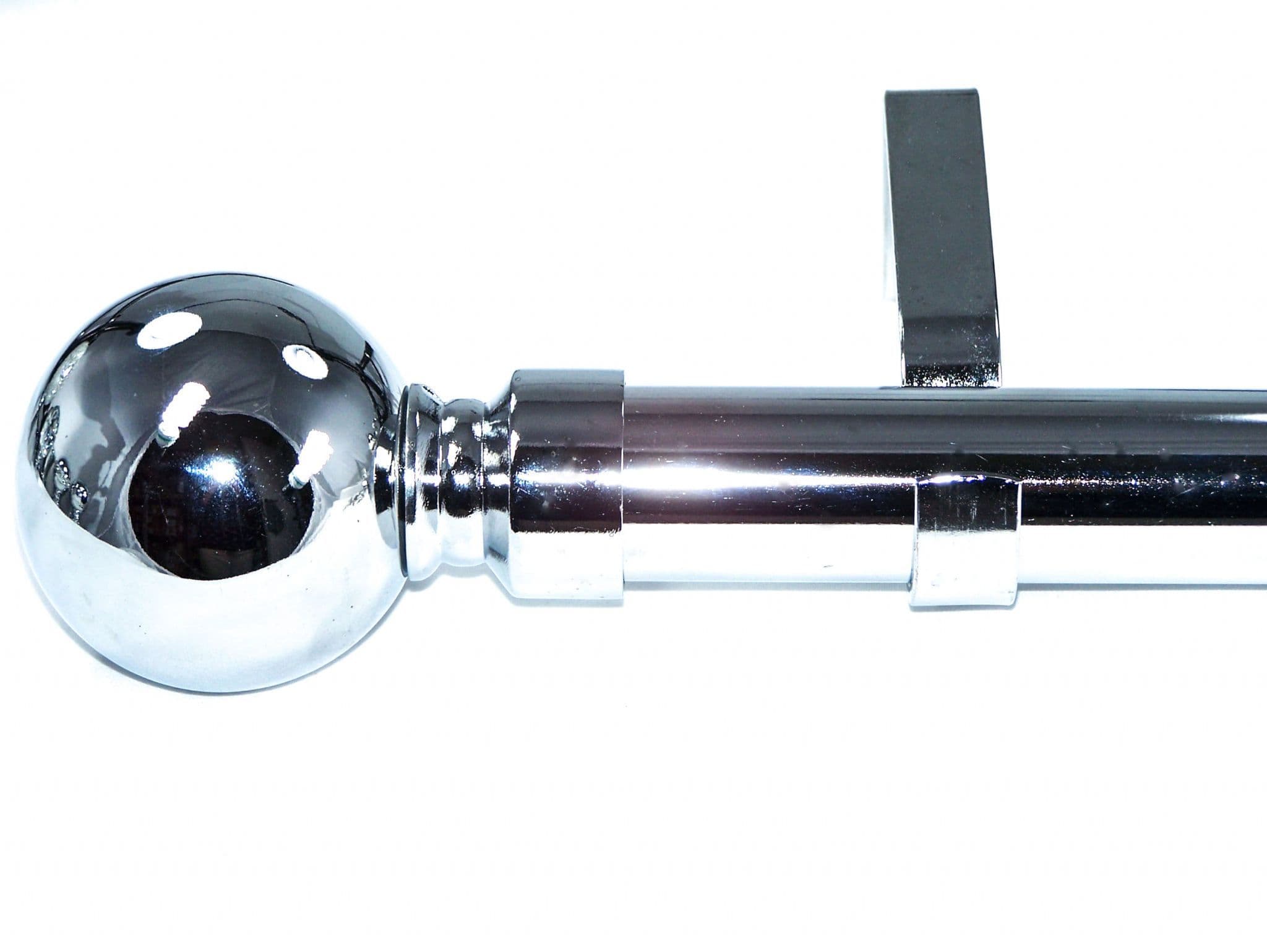 28mm Polished Chrome Eyelet Curtain Pole Ball Finials