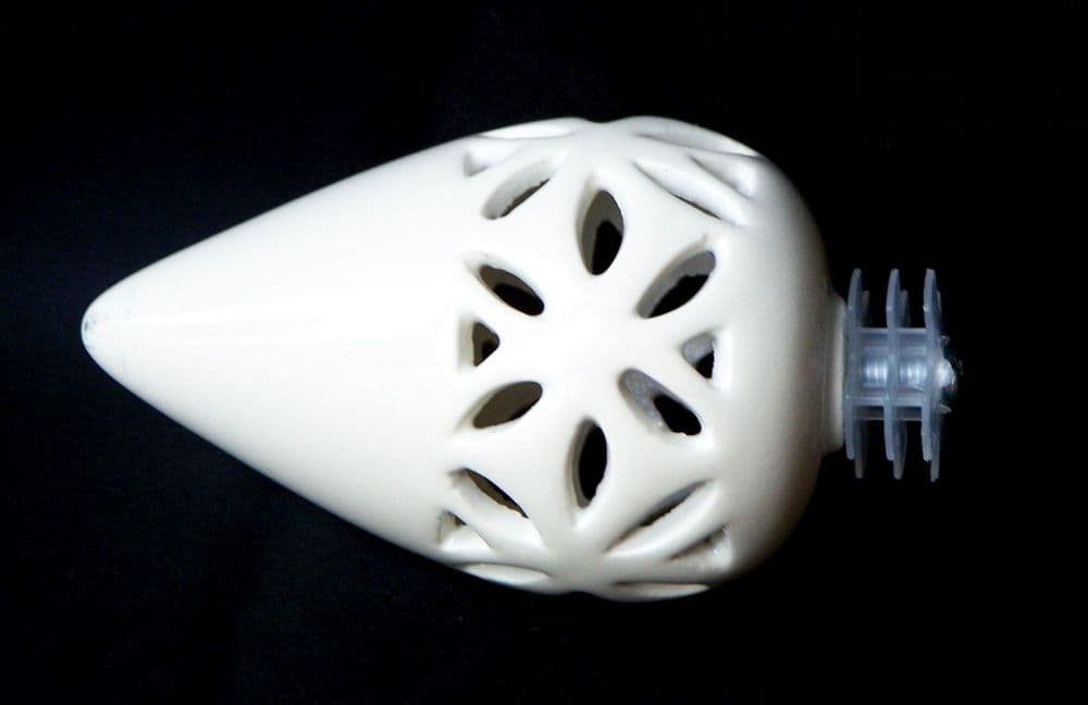 28mm Punched Ceramic Cream Ivory Spear Curtain Pole Finials