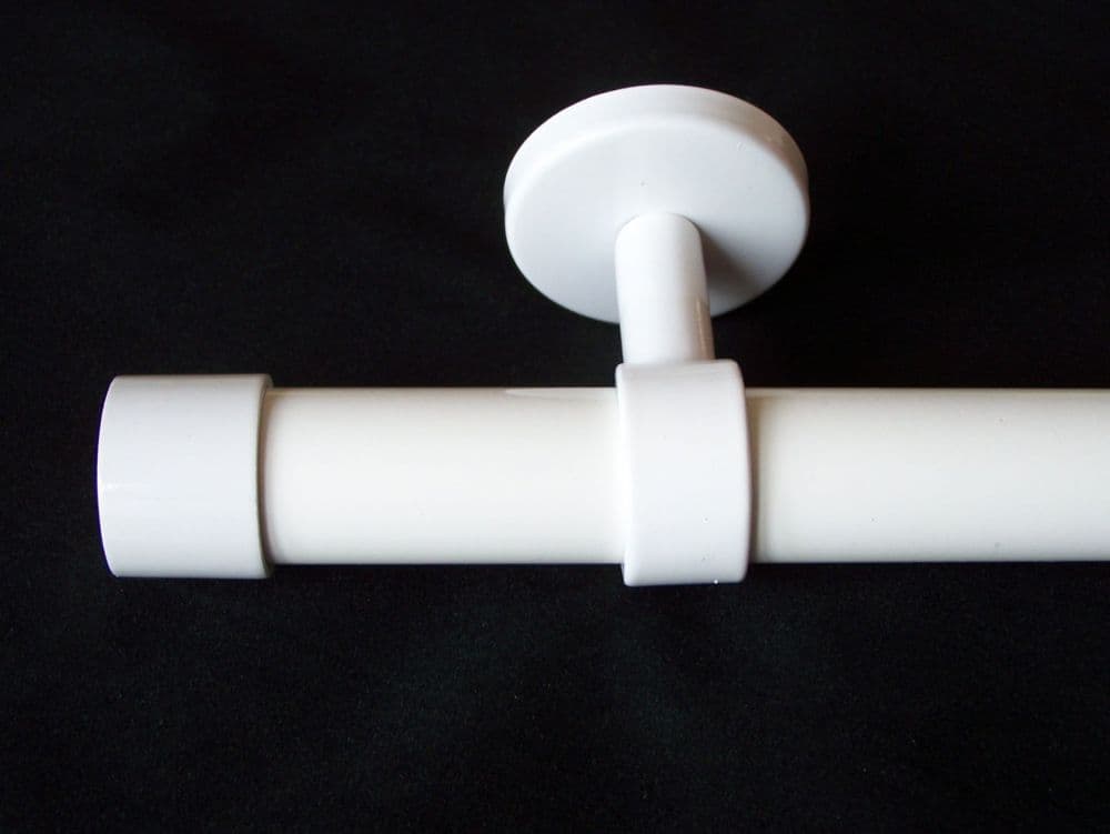 28mm White Ceiling Eyelet Pole End Cap Finials 1 8m / 3 6m