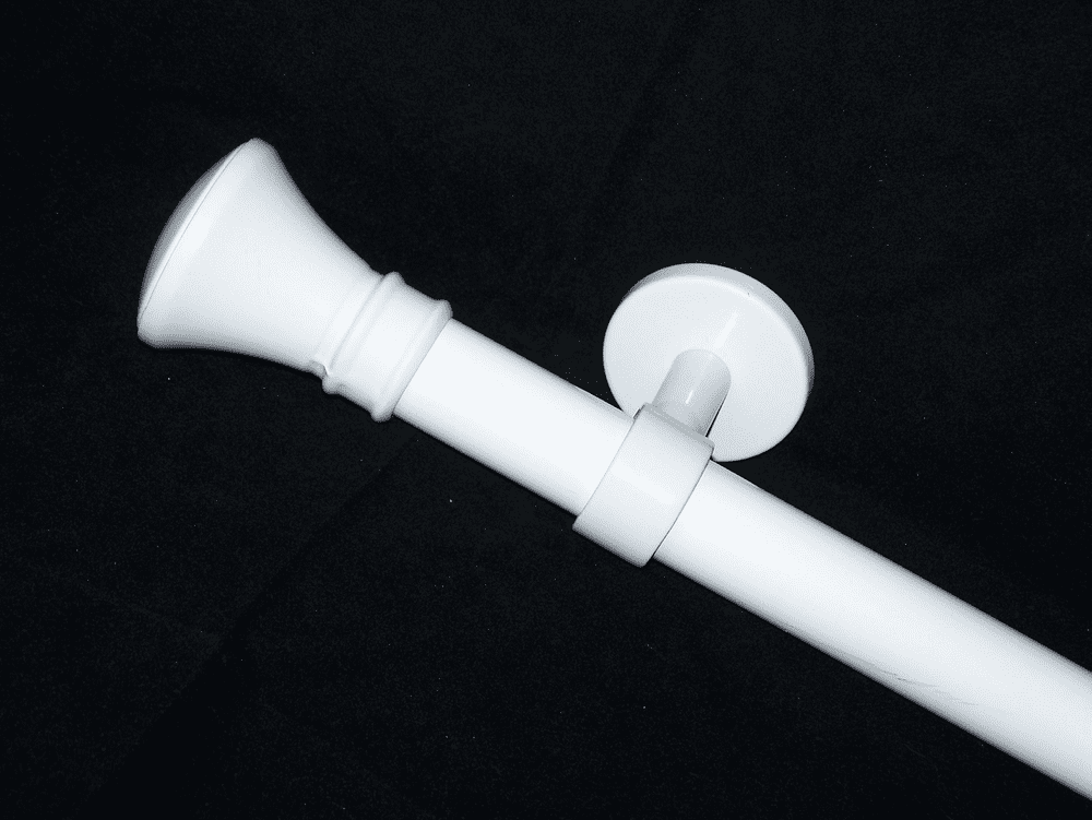 28mm White Ceiling Eyelet Pole Hammerhead Finials 1 8m / 3 6m