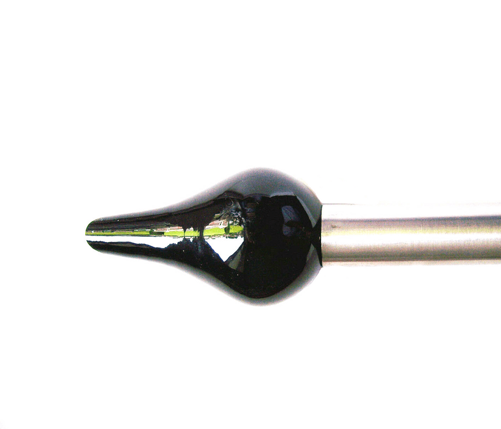 35mm Black Glass Teardrop Curtain Pole Finials