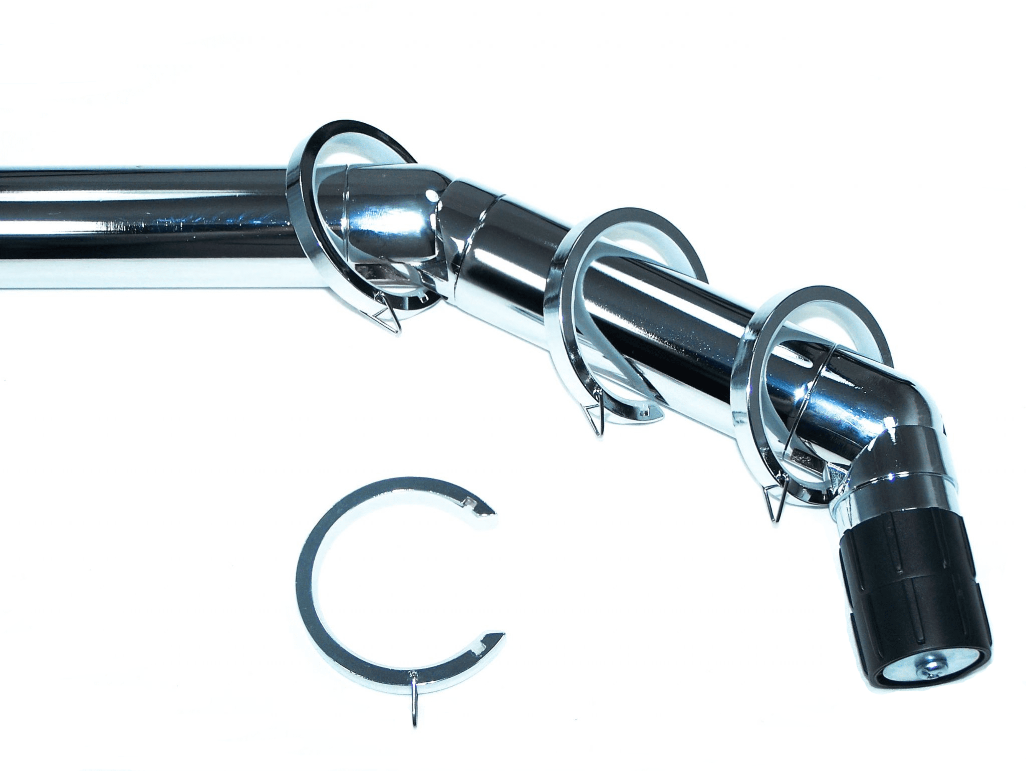 35mm Chrome Bay Window Pole System Hammerhead Finials 2 4m 3m 3 6m 4 5m ...