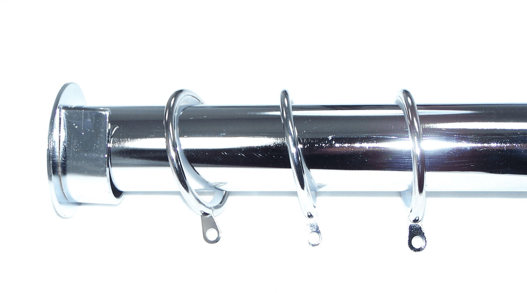 35mm Chrome Recess Curtain Pole with Glider Rings