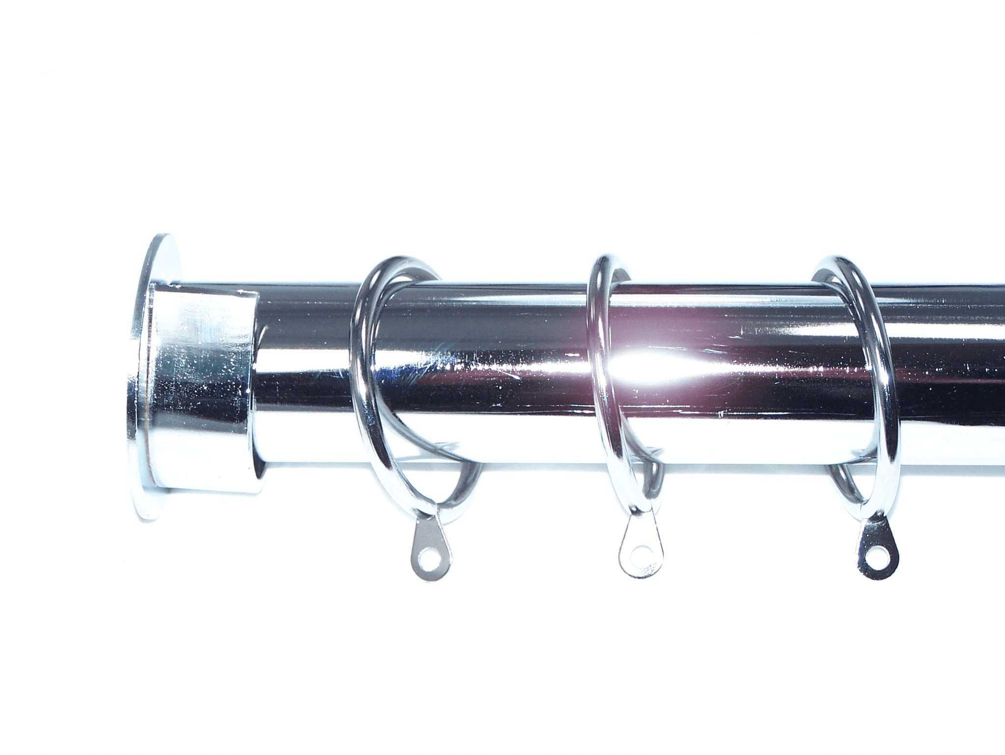 35mm Chrome Recess Curtain Pole with Rings