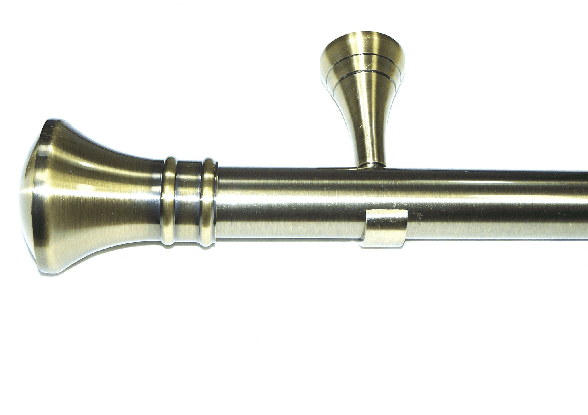 35mm Designer Antique Brass Eyelet Curtain Pole Hammerhead Finials