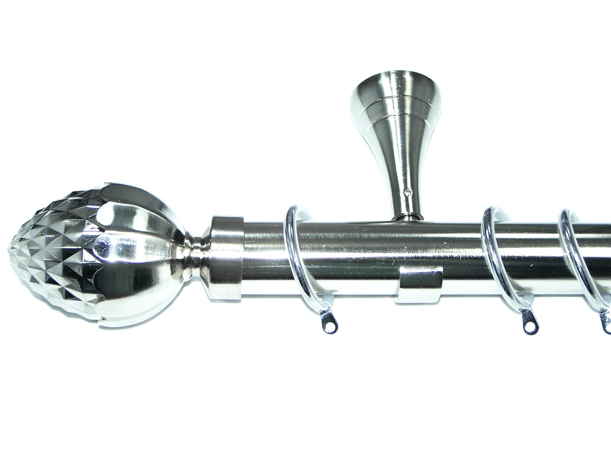 35mm Designer Stainless Steel Pole Acorn Finials Glider Rings