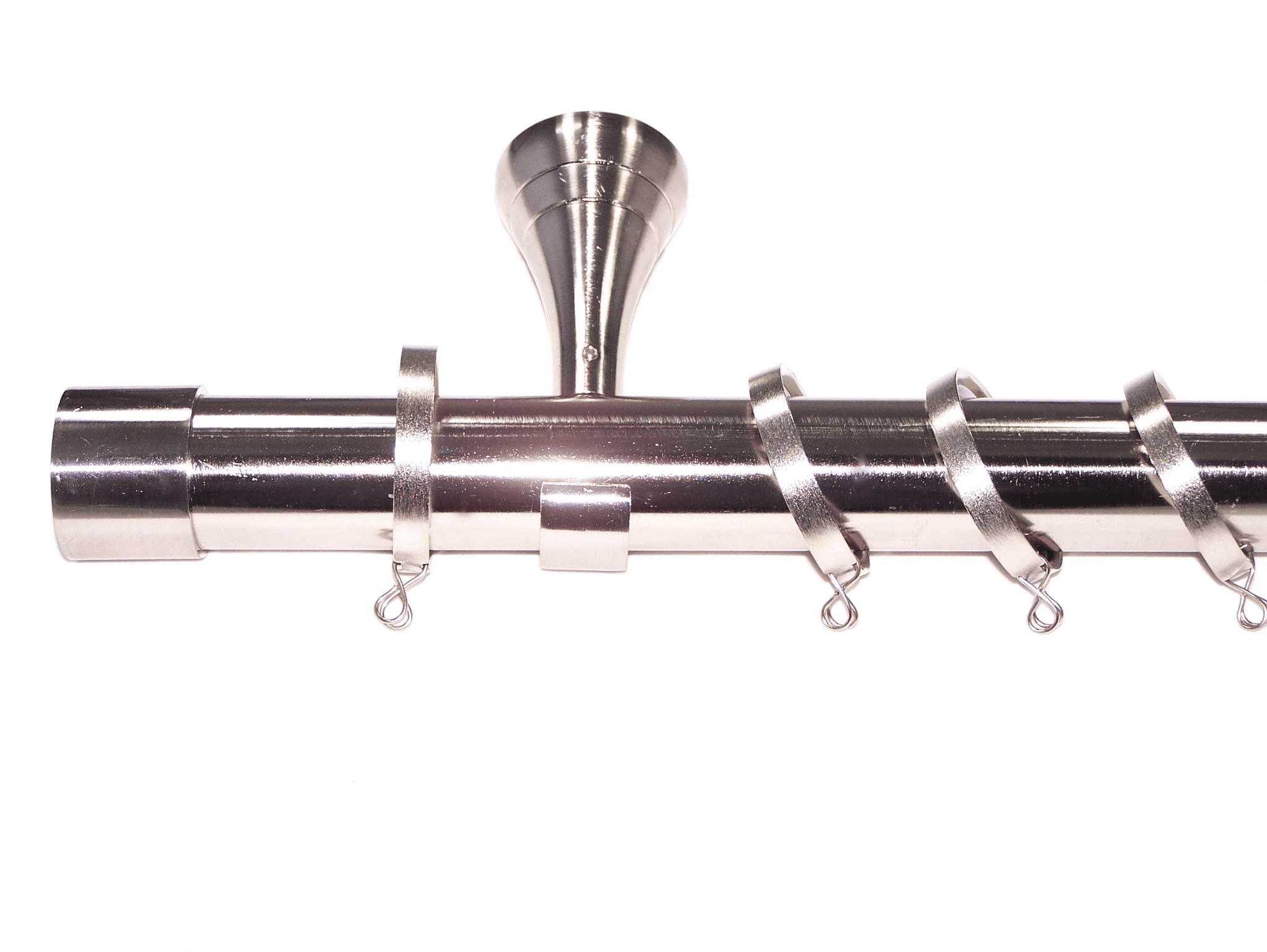 35mm Designer Stainless Steel Pole End Cap Finials FLAT Glider Rings