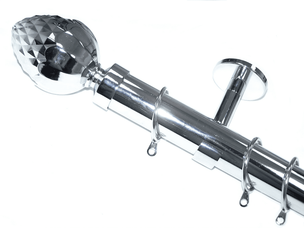35mm IDC Chrome Curtain Pole Acorn Finials