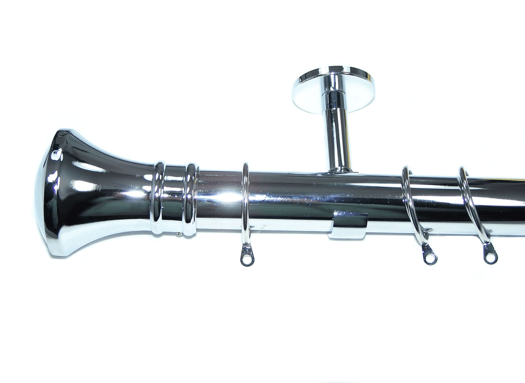 35mm IDC Chrome Curtain Pole Hammerhead Finials
