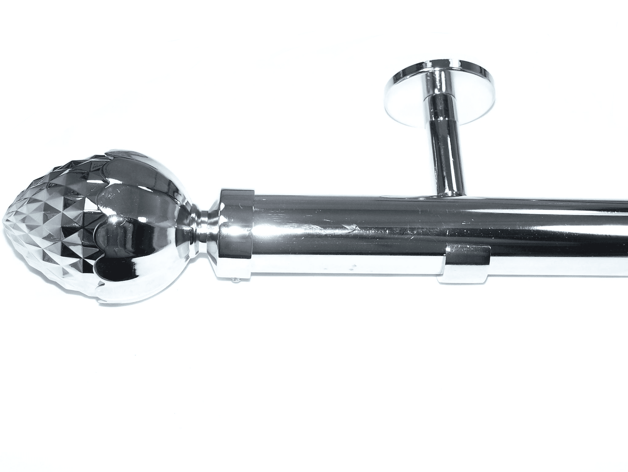 35mm IDC Chrome Eyelet Curtain Pole Acorn Finials