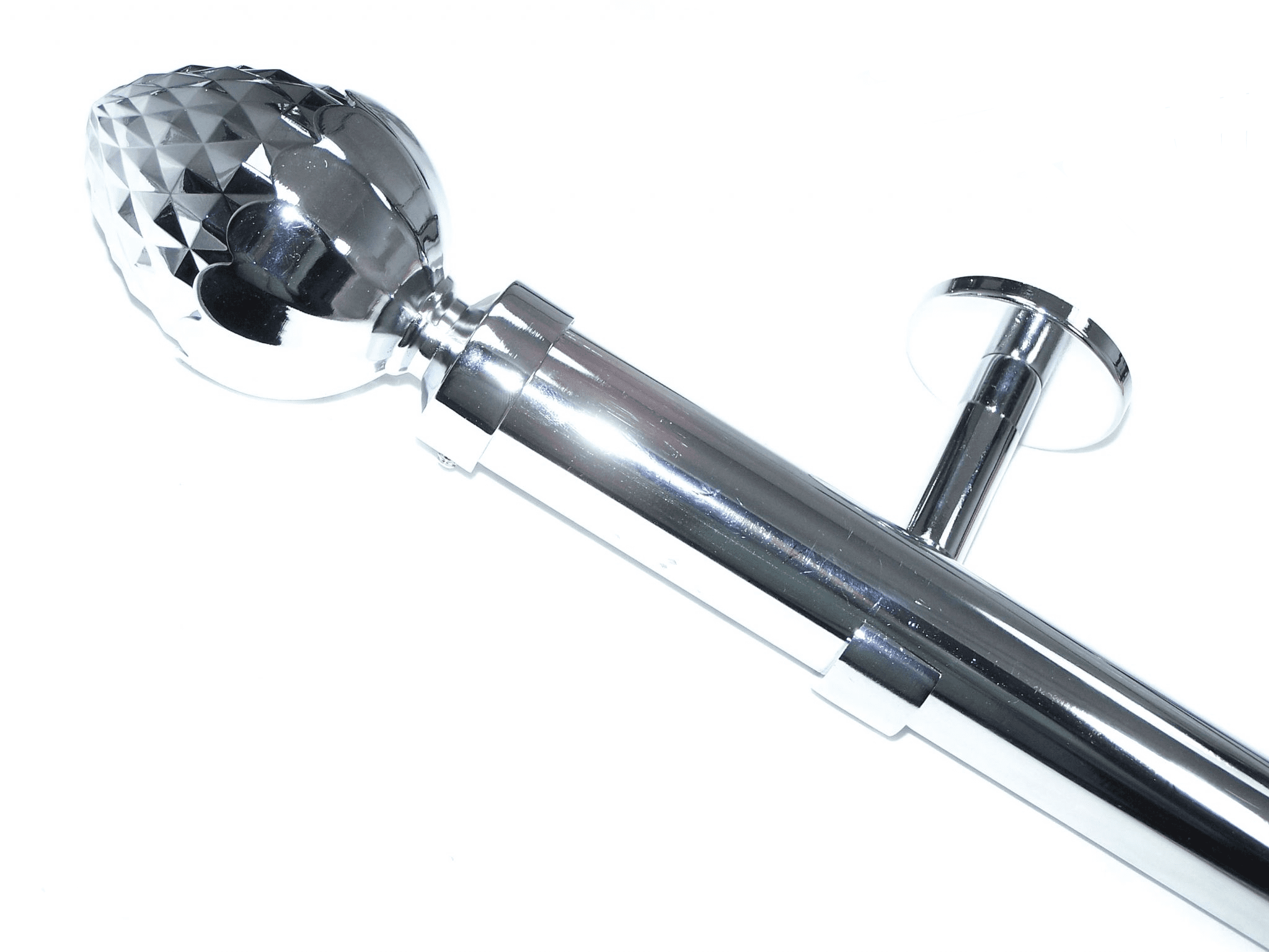 35mm IDC Chrome Eyelet Curtain Pole Acorn Finials