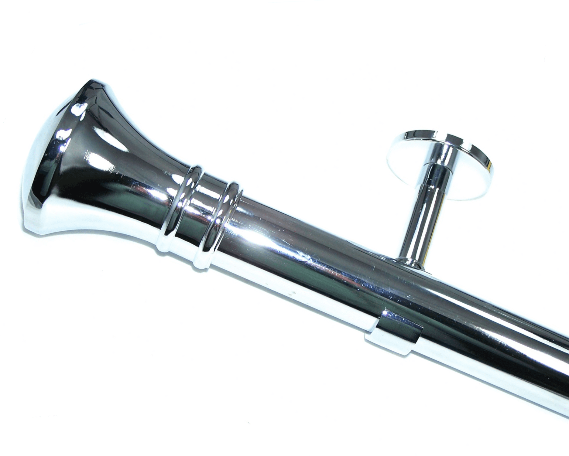 35mm IDC Chrome Eyelet Curtain Pole Hammerhead Finials
