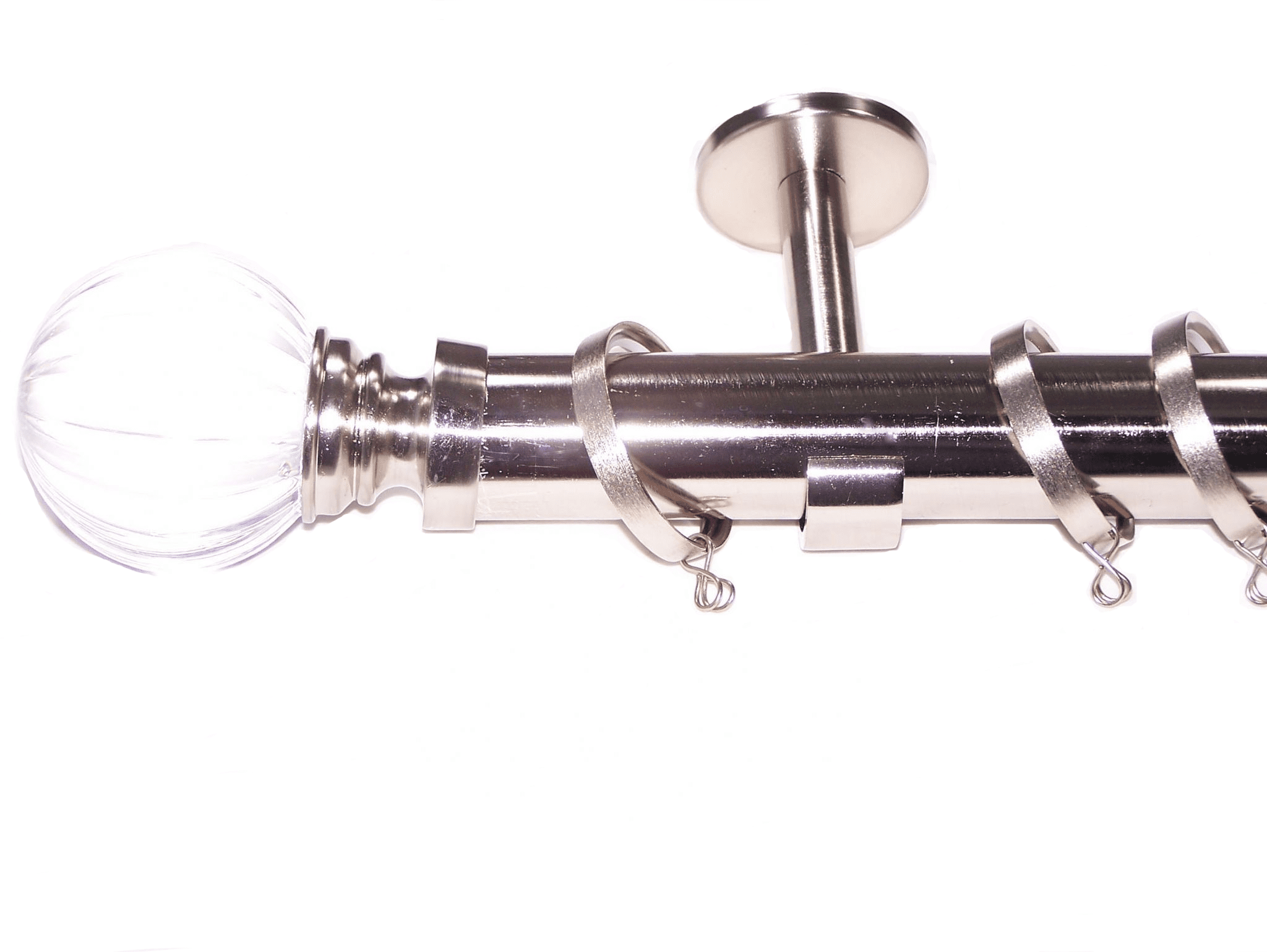 35mm IDC Stainless Steel Pole Segmented Ball Finials FLAT Glider Rings