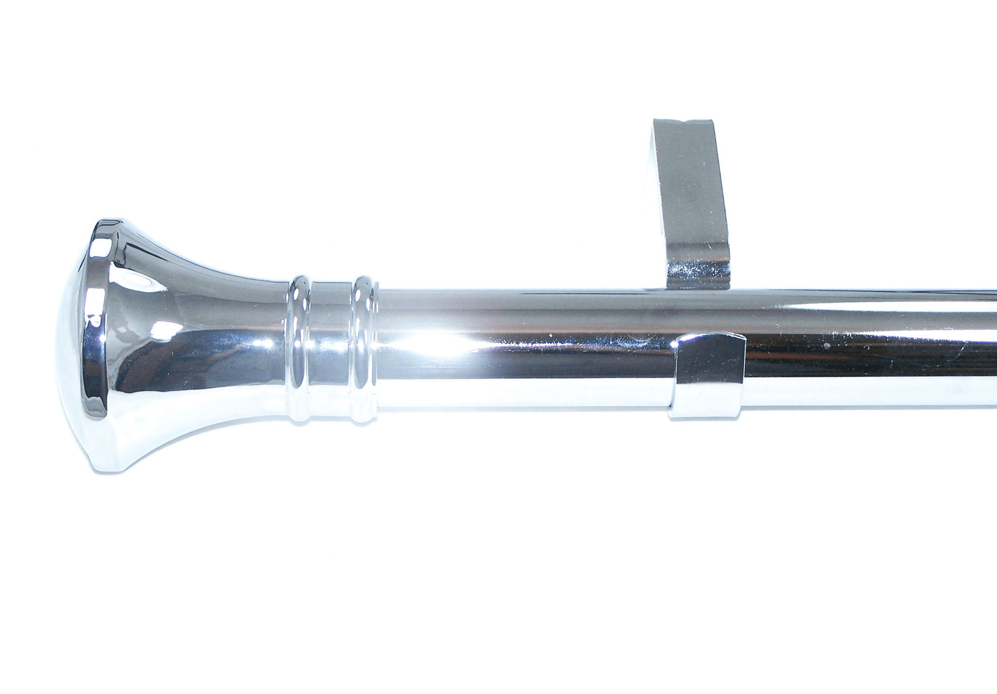 35mm Polished Chrome Eyelet Curtain Pole Trumpet Finials