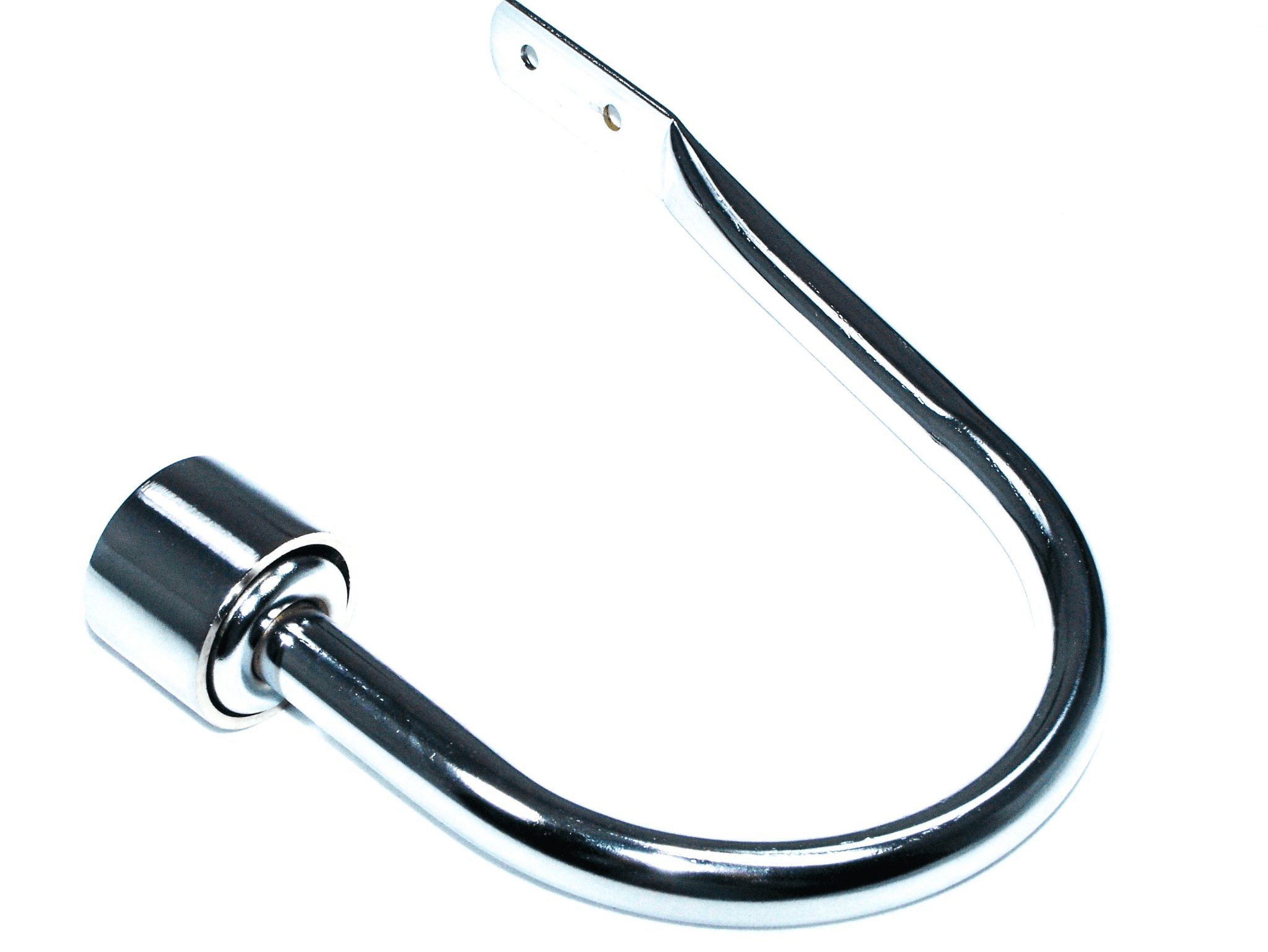 Large Polished Chrome End Cap Minimalist Curtain Holdbacks