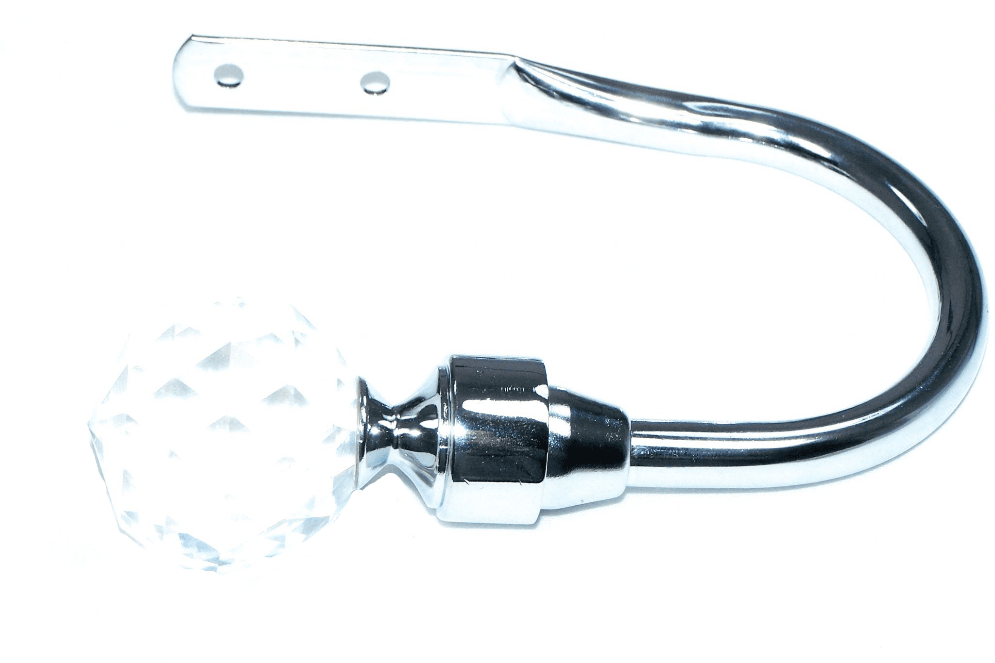 Polished Chrome Cut Glass Crystal Ball Curtain Tiebacks / Holdbacks