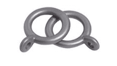 Silver Plastic CAFE Rod Curtain Rings 10 - 13mm