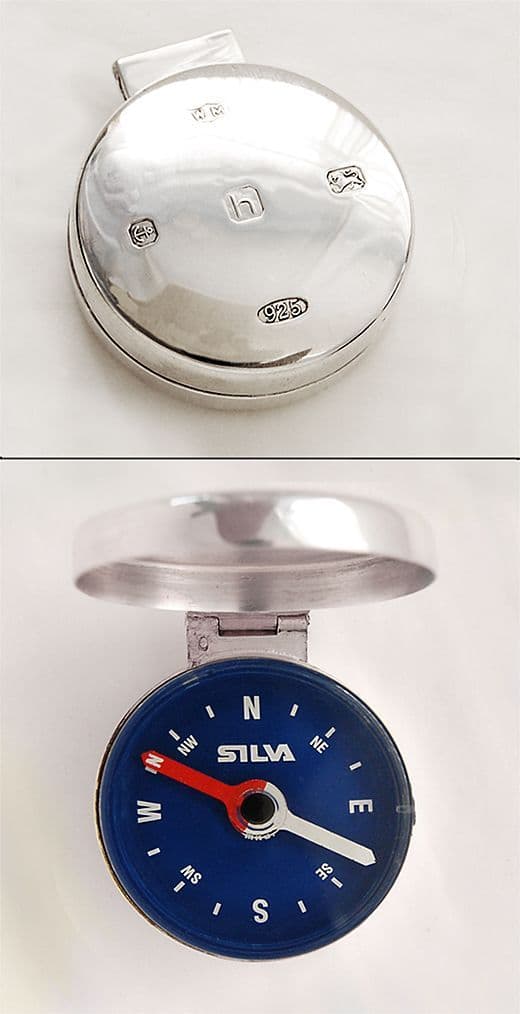 Sterling Silver Compass Case