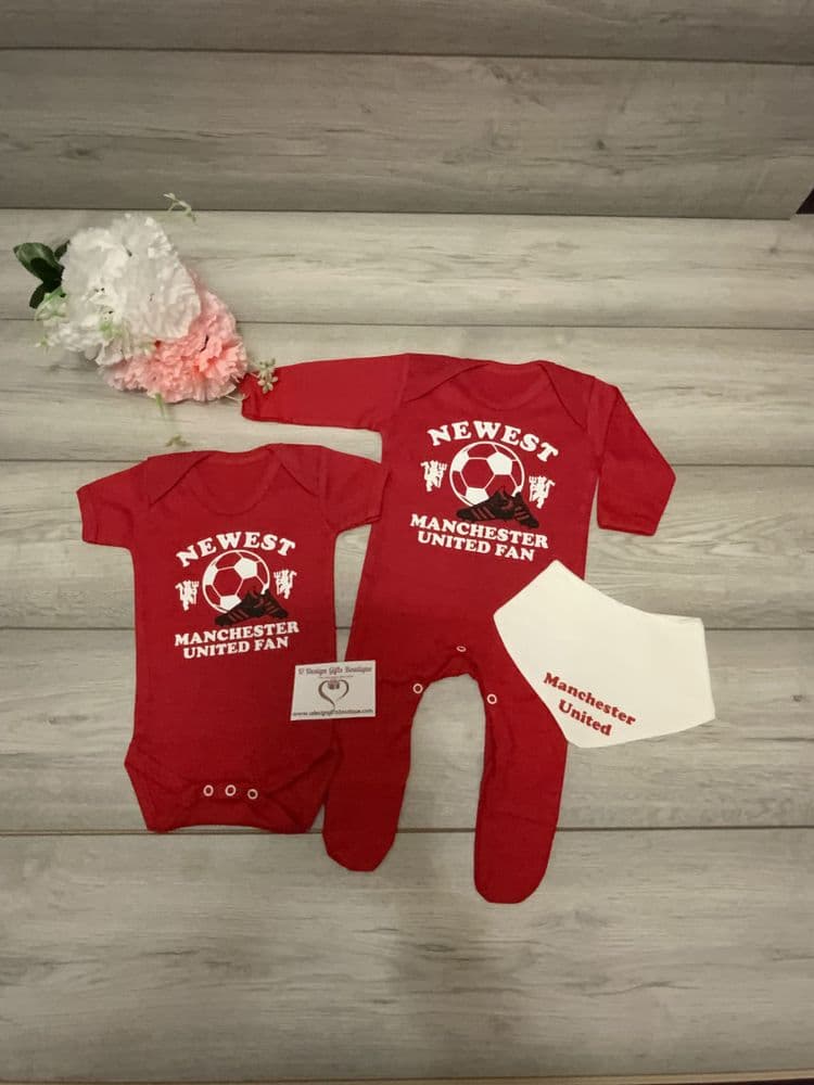 Personalised Baby manchester united Gift Set- newest man u fan can have ...