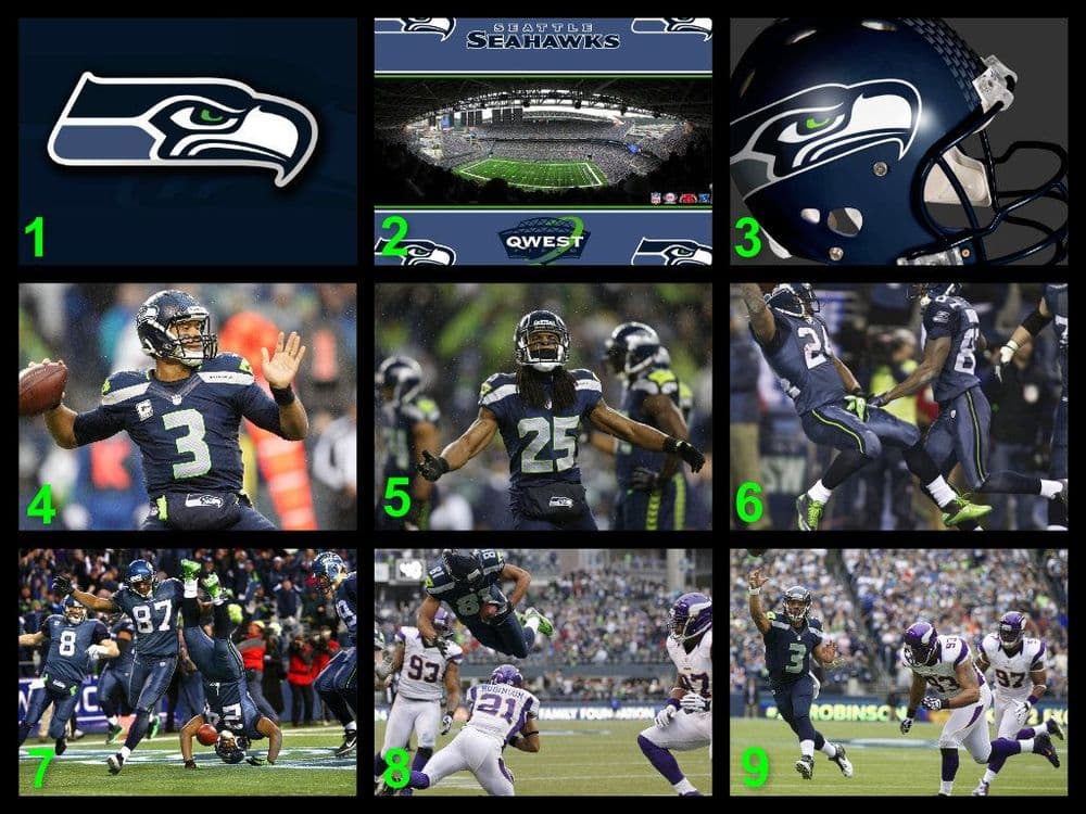 Personalised Seattle Seahawks Edible Cake Topper