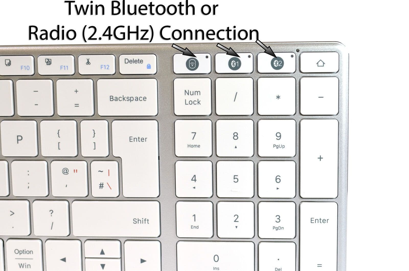 Jelly Comb 2 4GHz & Bluetooth Wireless Rechargeable Keyboard UK Layout ...