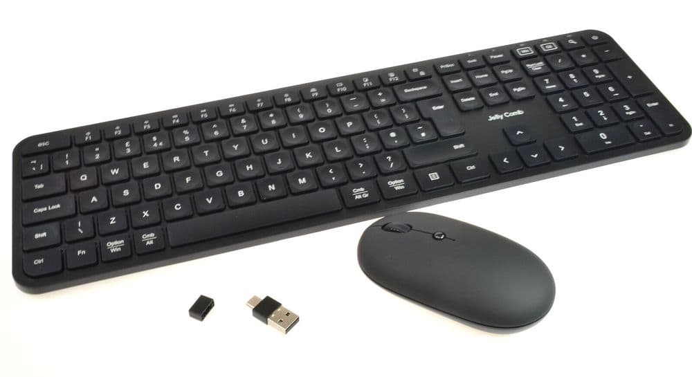 jelly Comb 2 4GHz Wireless Keyboard & Mouse USB-C UK Layout Washable Cover
