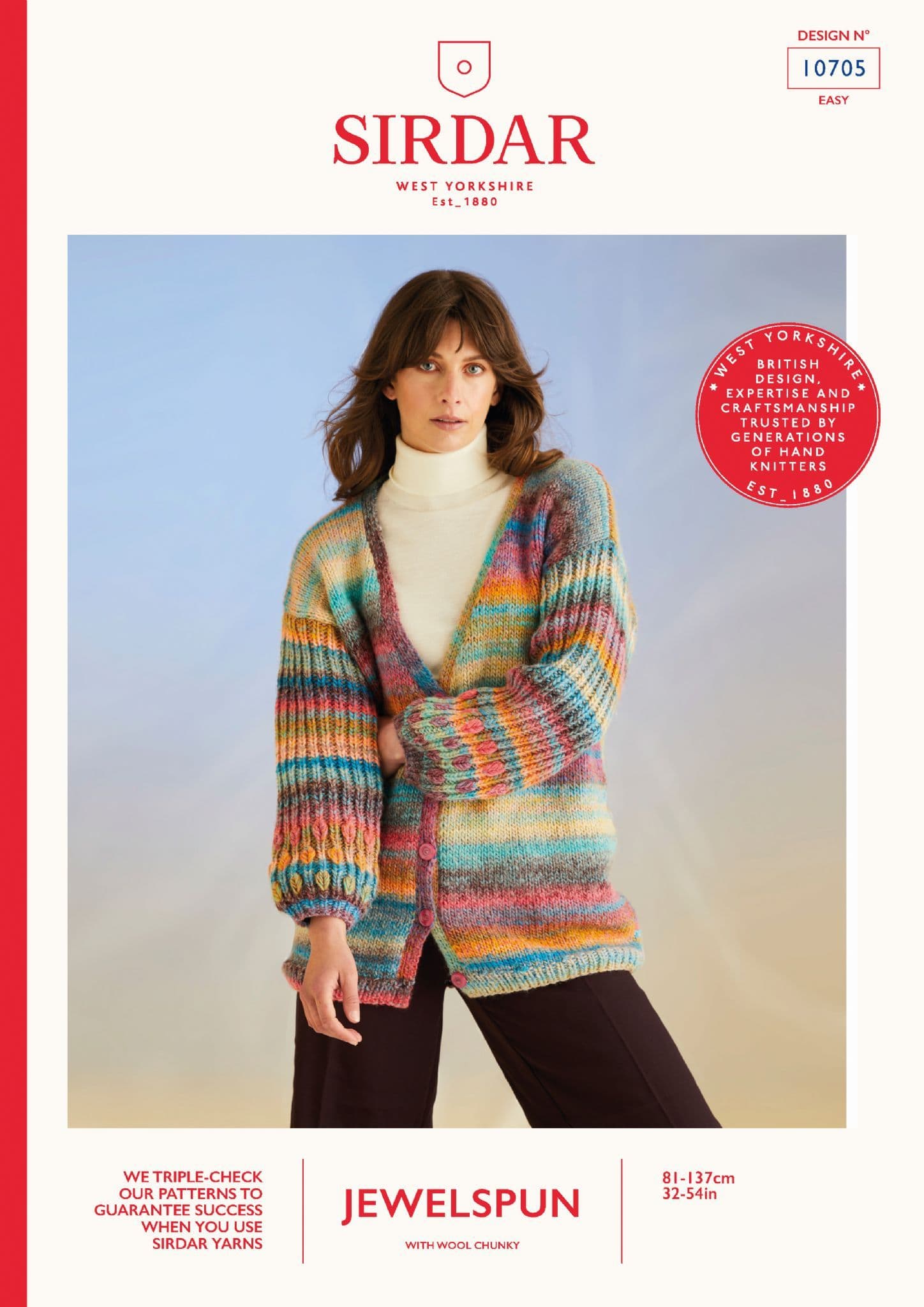 Sirdar Jewelspun With Wool Knitting Pattern - Cardigan 10705