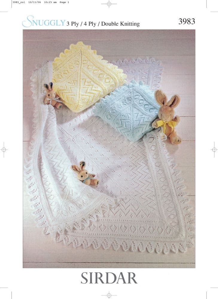 Sirdar Snuggly 3ply/4ply/DK Knitting Pattern - Shawls 3983