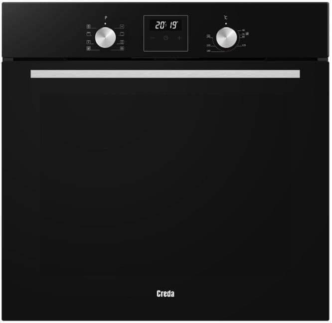 CREDA Built-In Electric Single Multifunction Fan Oven Black C60BIMFBL 3 ...