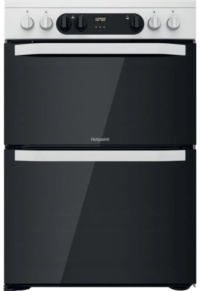HOTPOINT 60cm Electric Cooker with Double Oven White HDM67V9CMW/UK