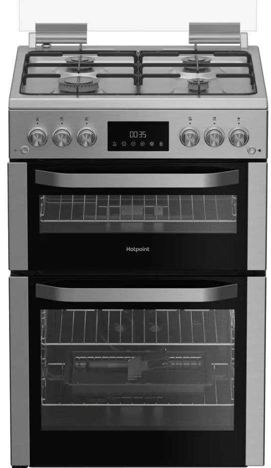 HOTPOINT Freestanding 60cm Gas Cooker with Double Oven St Steel HDG6GDCX