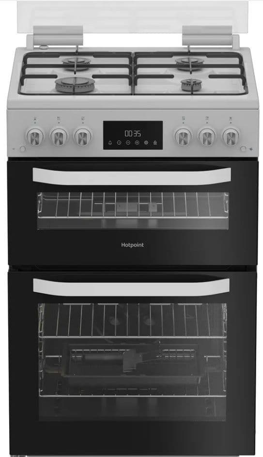 HOTPOINT Freestanding 60cm Gas Cooker with Double Oven White HDG6GDCW
