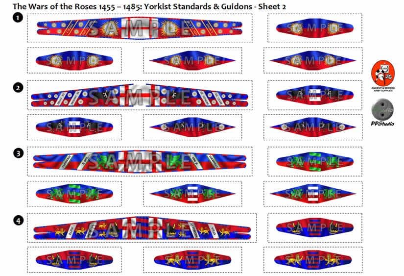 BFL3210b1 The Wars of the Roses 1455 - 1485 Yorkist Standards & Guidons ...