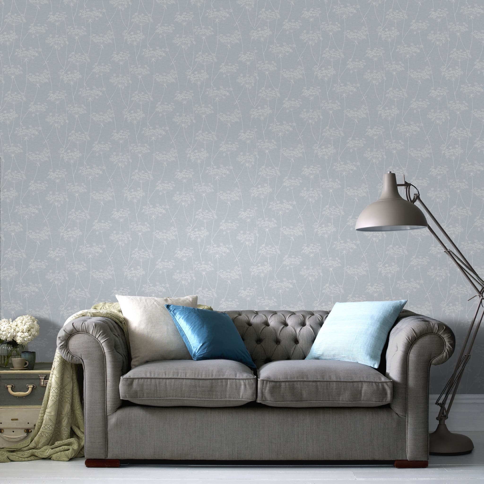 Blue P Wallpaper Doris Jacobean Blue On Blue Wallpaper – Botanical