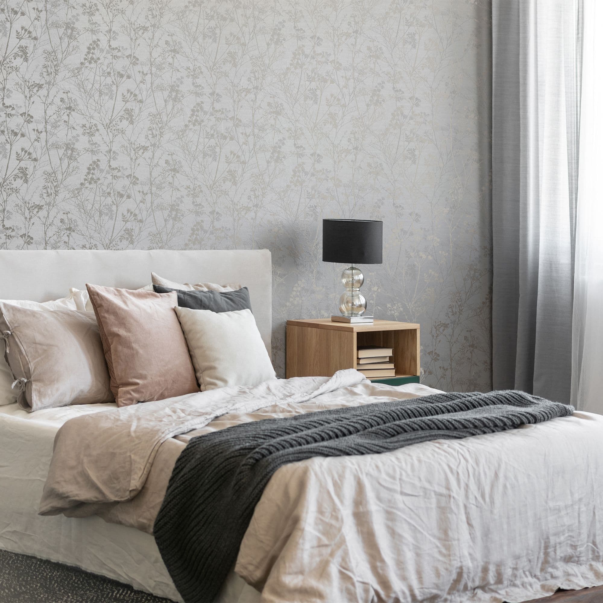Photo Wallpaper Brown Grey Graham & Brown Idyll Tree Grey Wallpaper