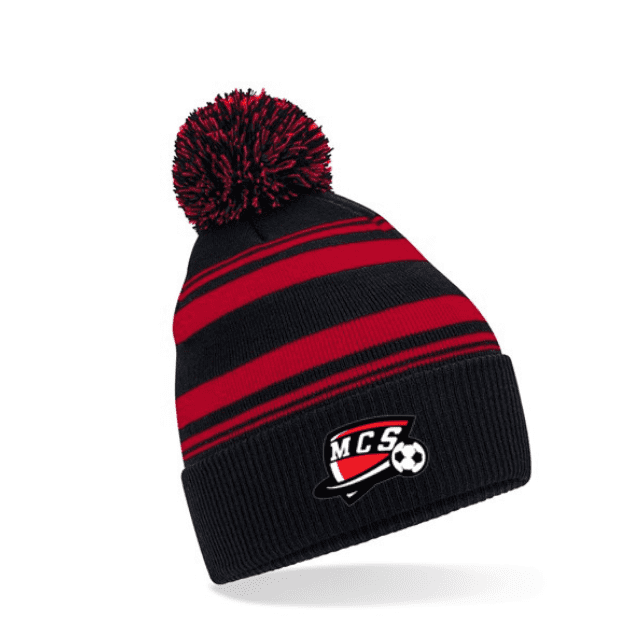 BEANIE HAT BLACK/RED