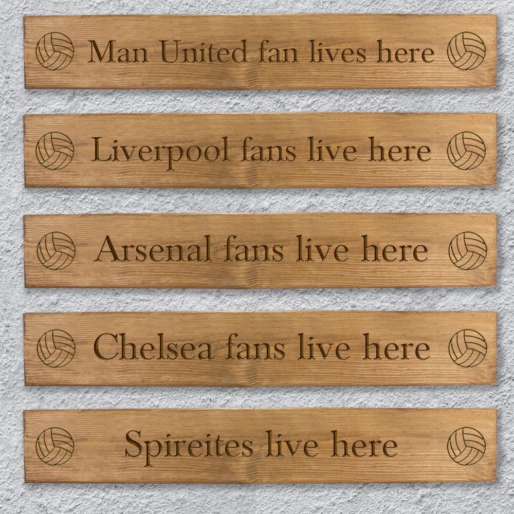 Engraved Football Team Wall Sign £49.99