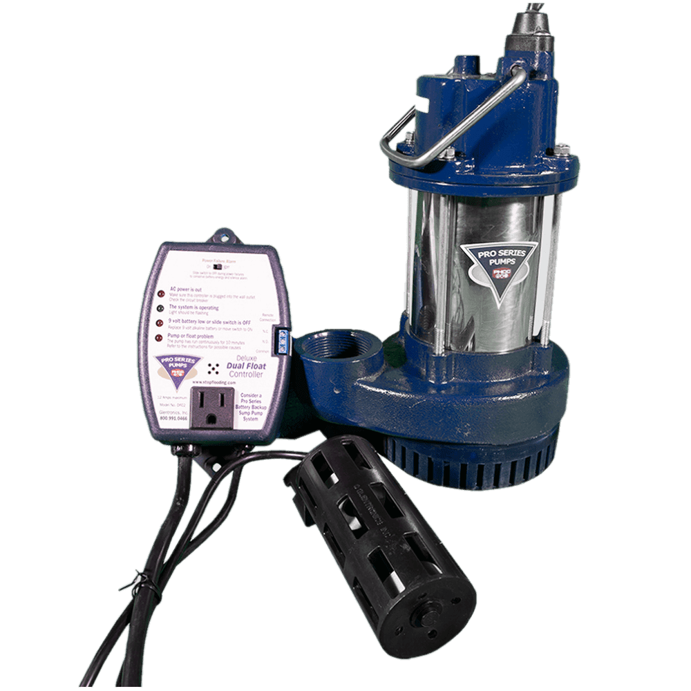 Flood-Buster Triplesafe sump and pump system with 12v battery back up pump