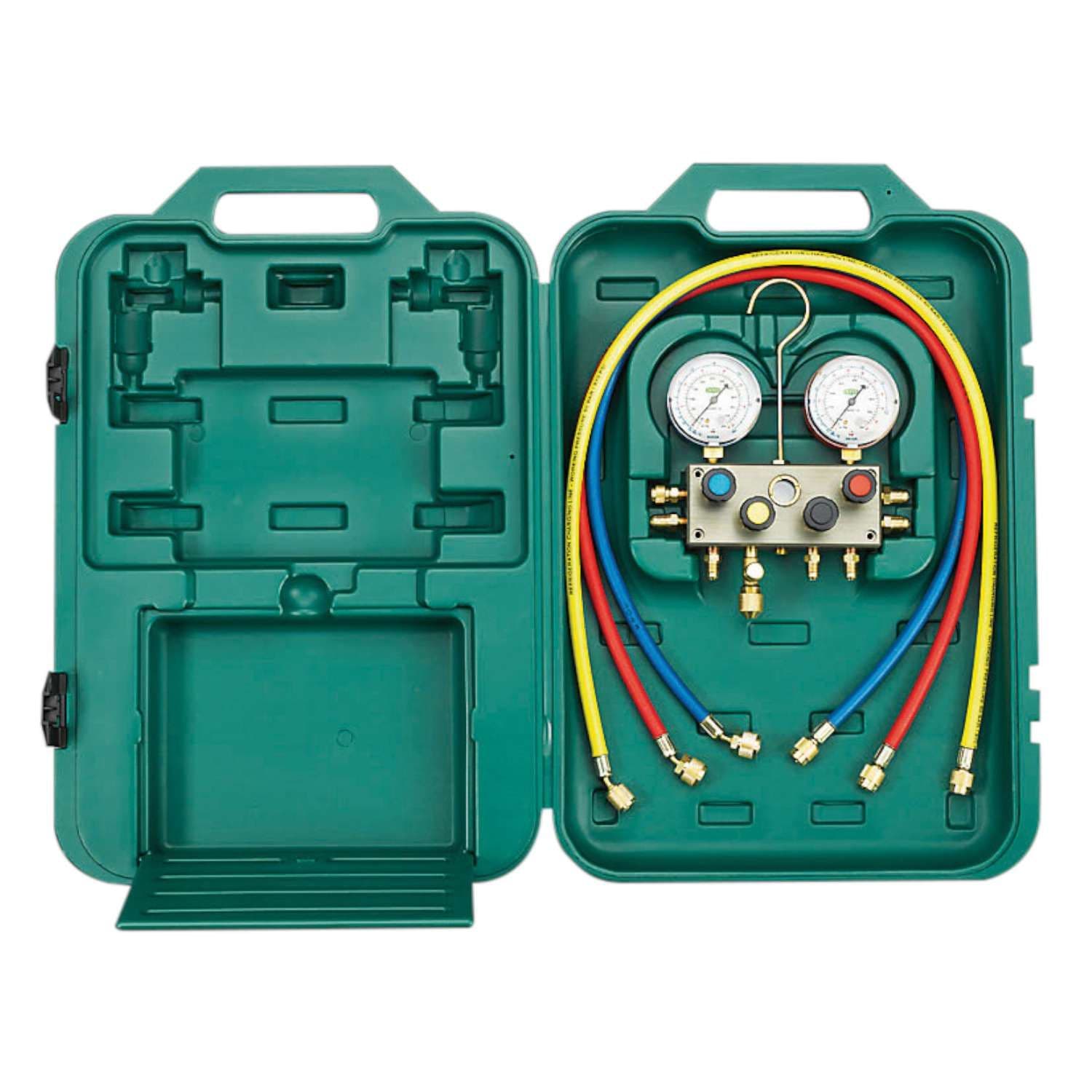 Refco 4 Valve Refrigeration Manifold Set R410A R407C with 5 Hoses