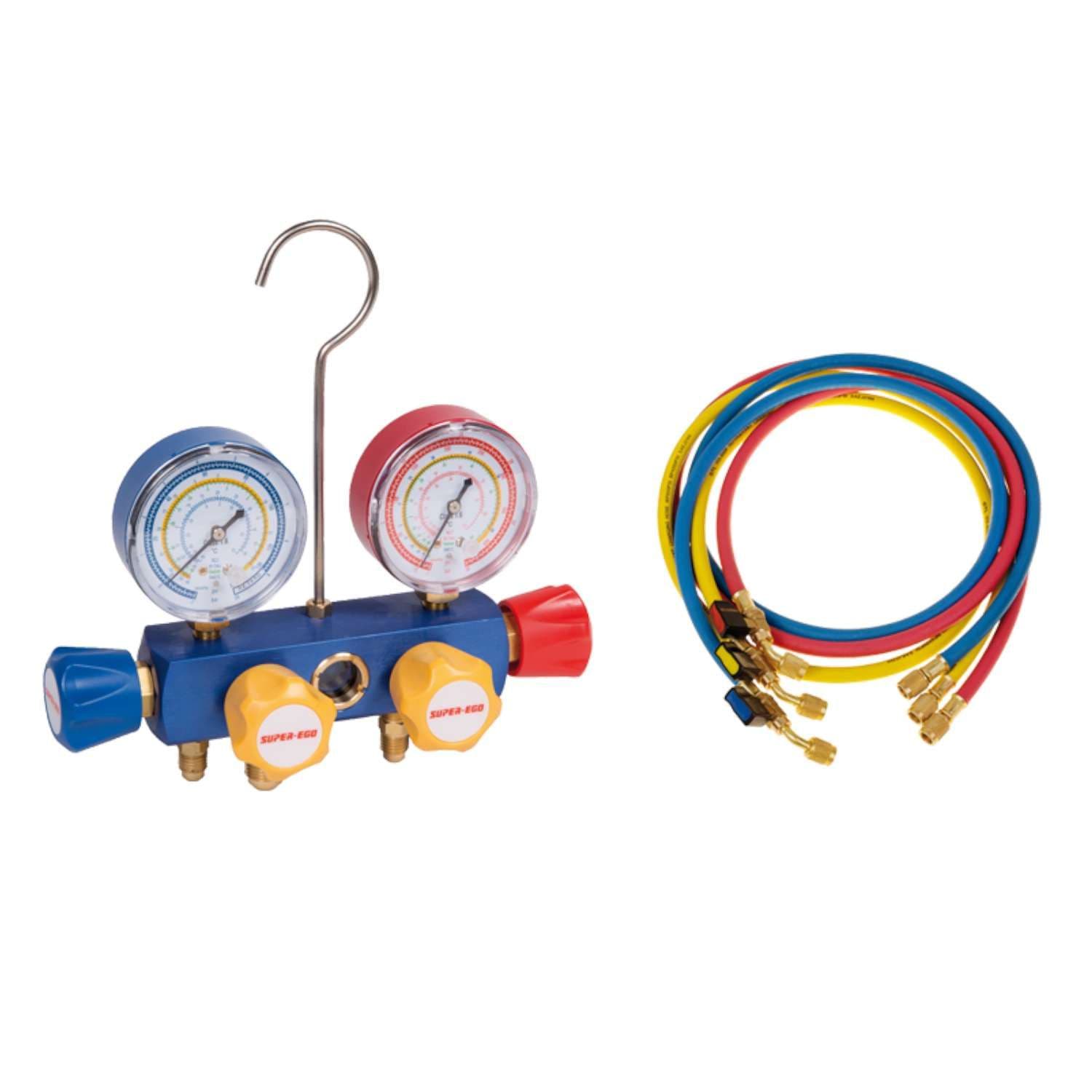 Super Ego SEGO 4 Way Manifold Gauge Set R410A