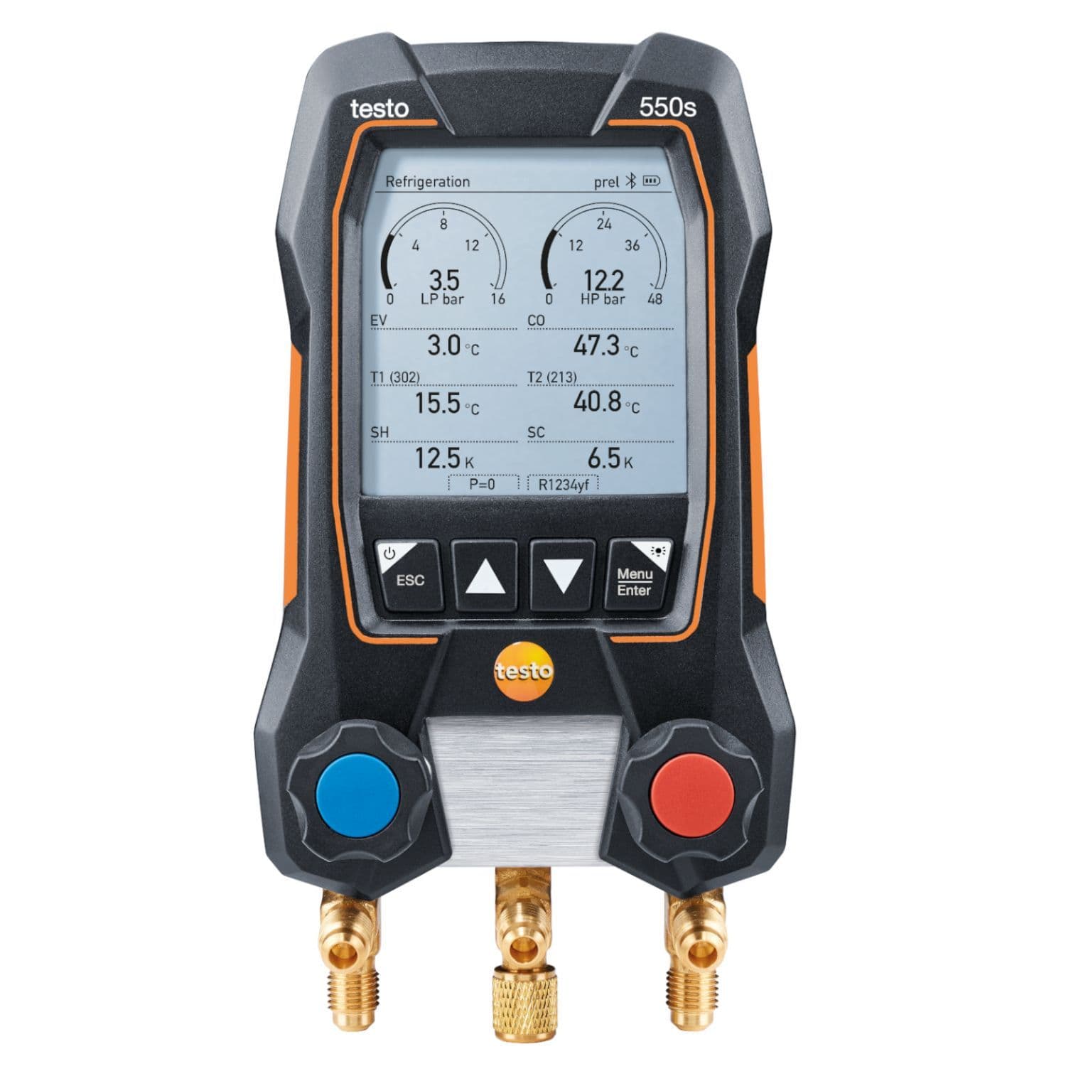 Testo 550s Digital Basic Set 2 Way Refrigeration Manifold 0564 5501 02