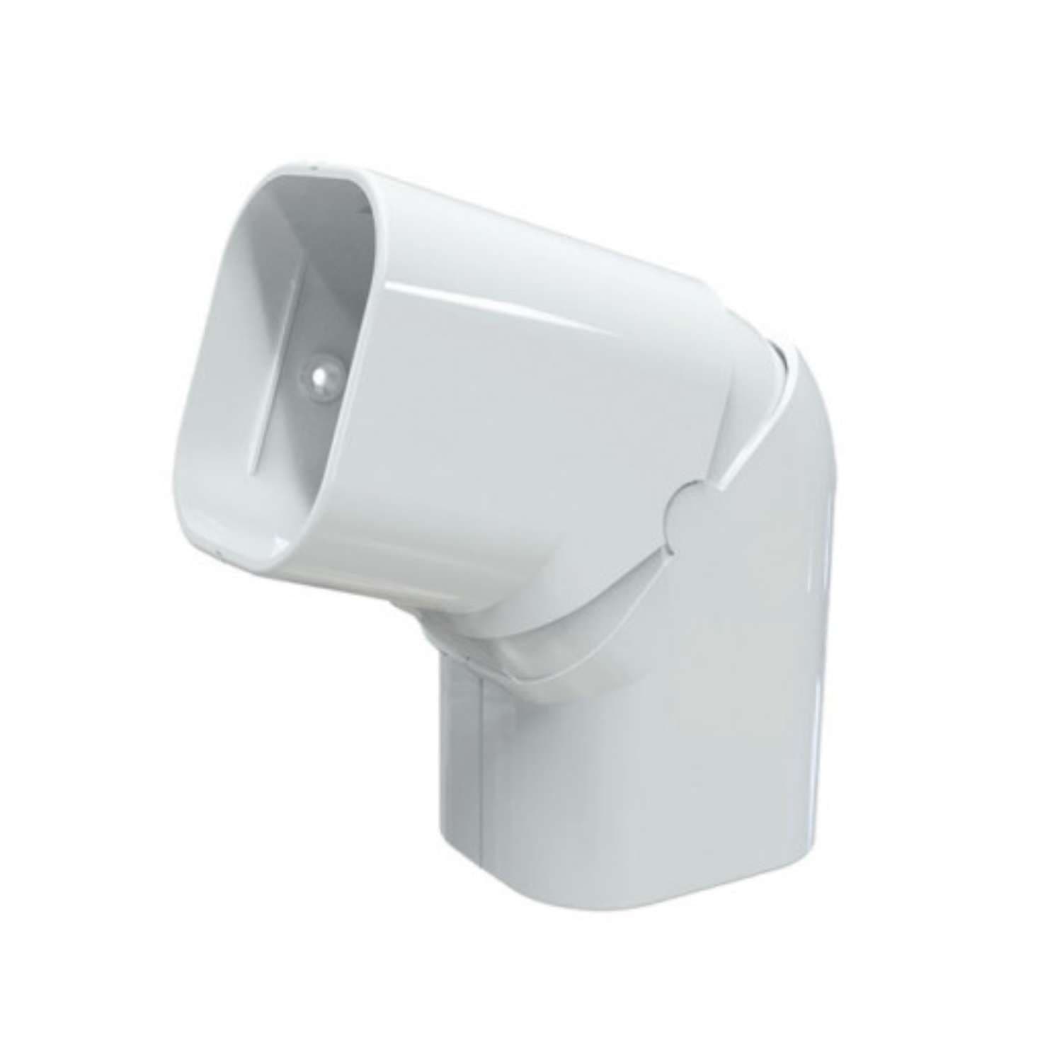 White Trunking 70x64mm Flat Adjustable Elbow