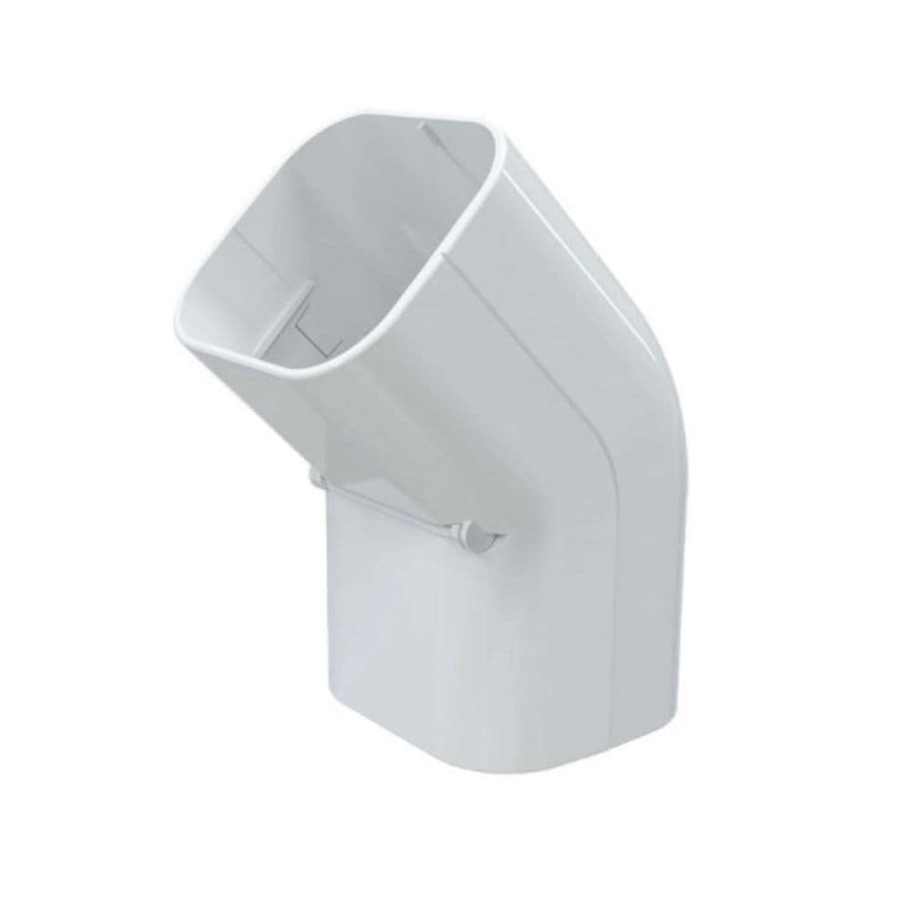 White Trunking 70x64mm Internal External Adjustable Elbow